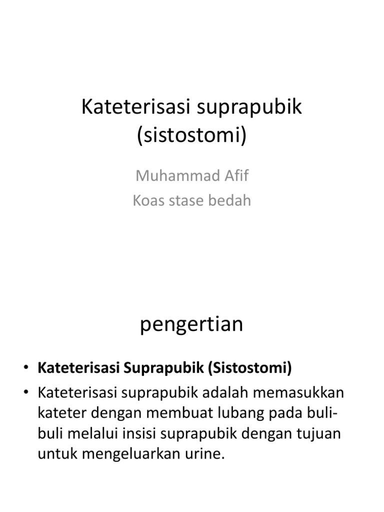Kateterisasi Suprapubik | PDF
