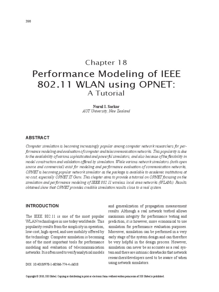 Nur Chap OPNET-Tutorial | PDF | Wireless Lan | Ieee 802.11