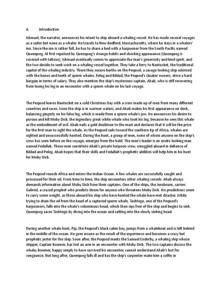 Moby Dick Plot | PDF | Moby Dick | Captain Ahab
