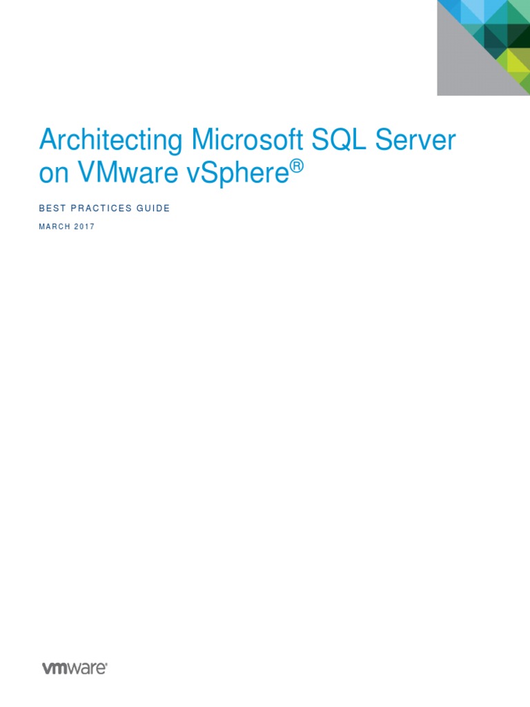 SQL Server On Vmware Best Practices Guide | PDF | V Mware | Databases