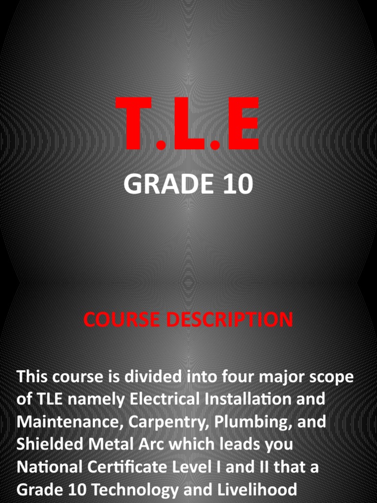 Grade 10 TLE Course Overview: Skills & Tools | PDF | Electric Current ...