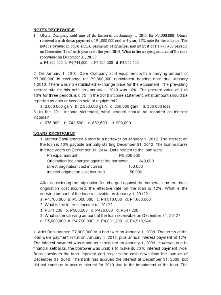 Receivables | PDF | Loans | Interest