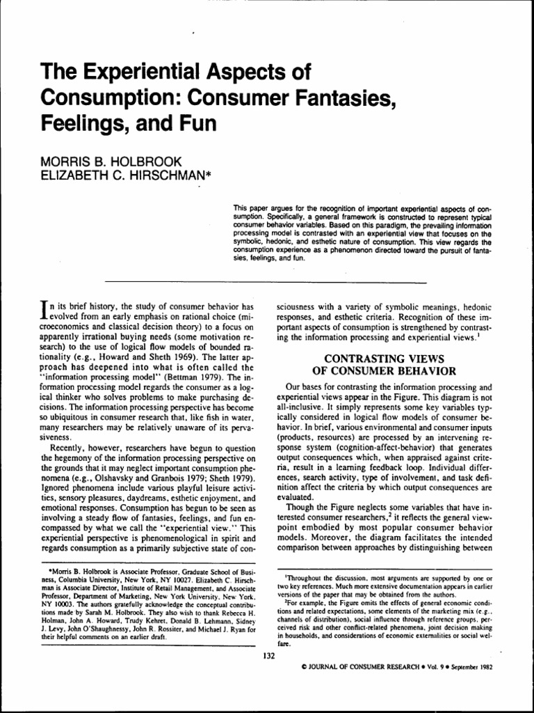 Experiential Consumer Behavior | PDF | Attention | Consumer Behaviour
