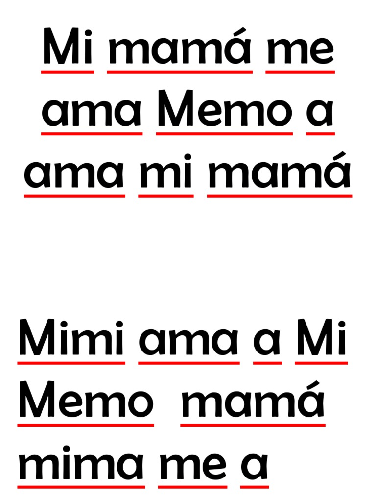 Mi Mamá Me Ama Memo A Ama Mi Mamá | PDF