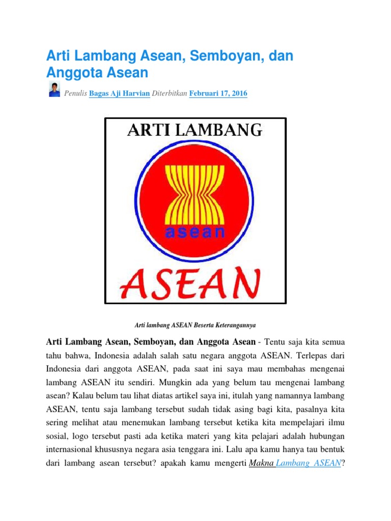 Arti Lambang Asean | PDF | Perjalanan