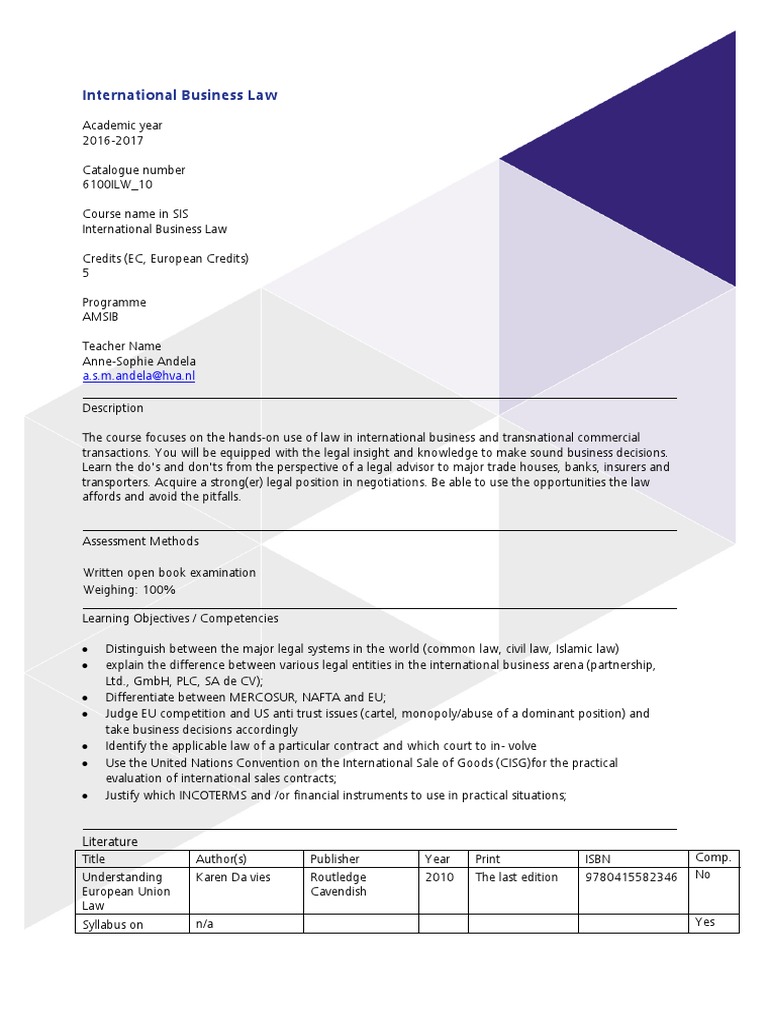 International Business Law | PDF