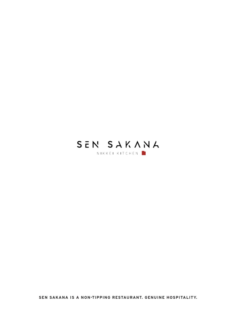 Sen Sakana Menu | PDF | Sushi | Japanese Cuisine