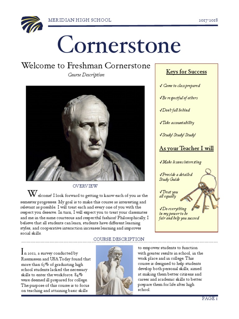 Cornerstone Course Descrpition MHS | PDF | Homework | Rhetoric