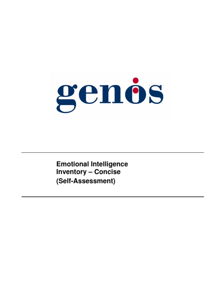 Genos EI Concise Self | Emotional Intelligence | Neuropsychological ...