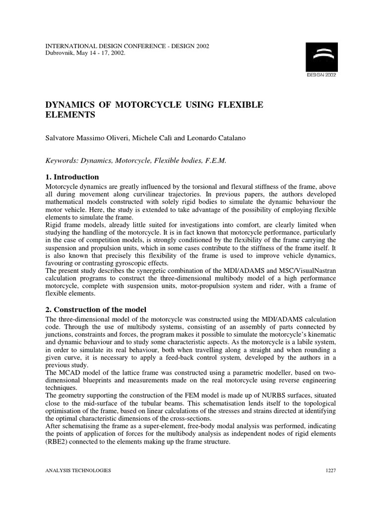 Motorcycle Dynamics | PDF | Suspension (Vehicle) | Inertia