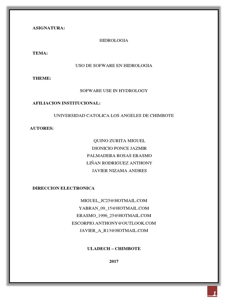 Uso Sofware Hidrologia | PDF | Sistema de información geográfica | Hidrología