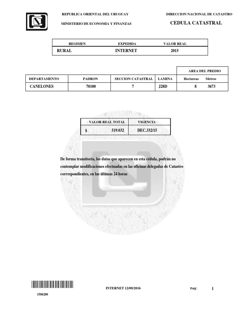 Carta Catastral Con Valor | PDF