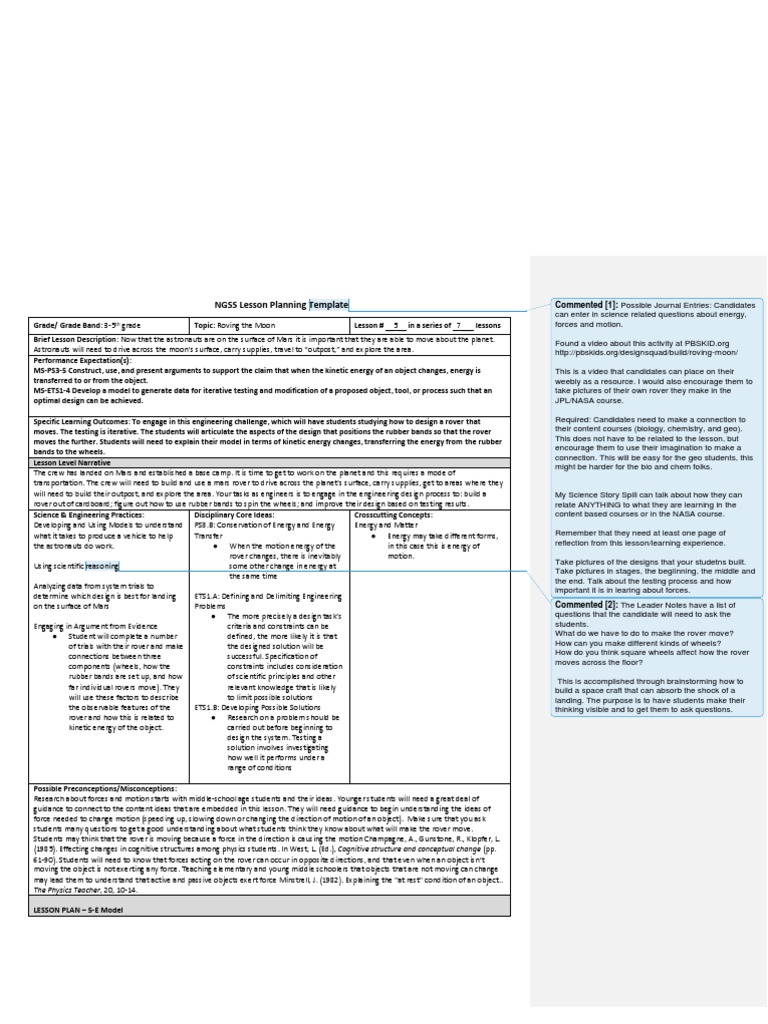 Roving The Moon Lesson Plan | PDF | Rover (Space Exploration ...