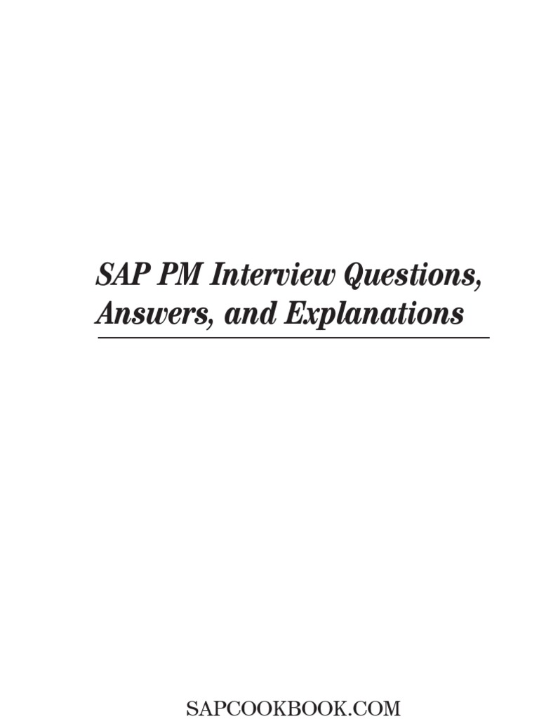 SAP Plant Maintenance Interview Questions Answers | PDF | Prices ...