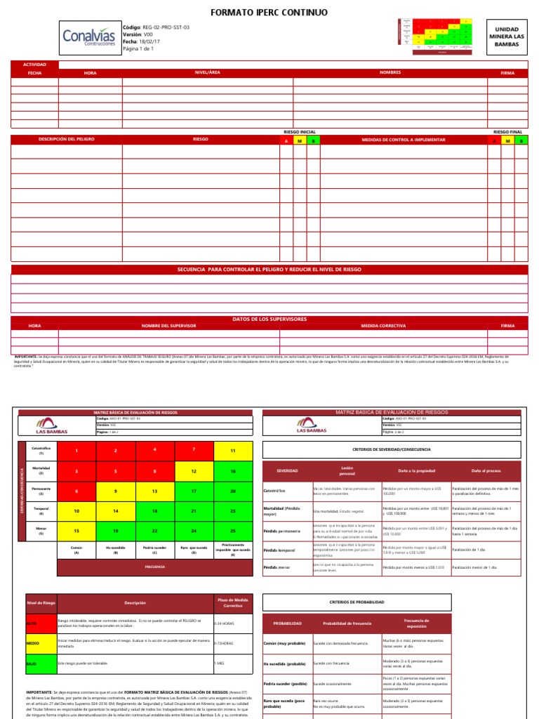 Formato IPERC Completo | PDF | Minería | Negocios (general)