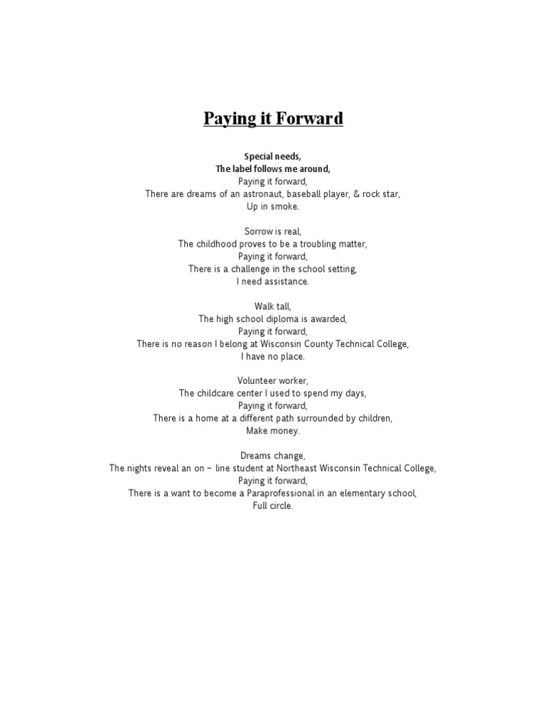 Paying It Forward | PDF