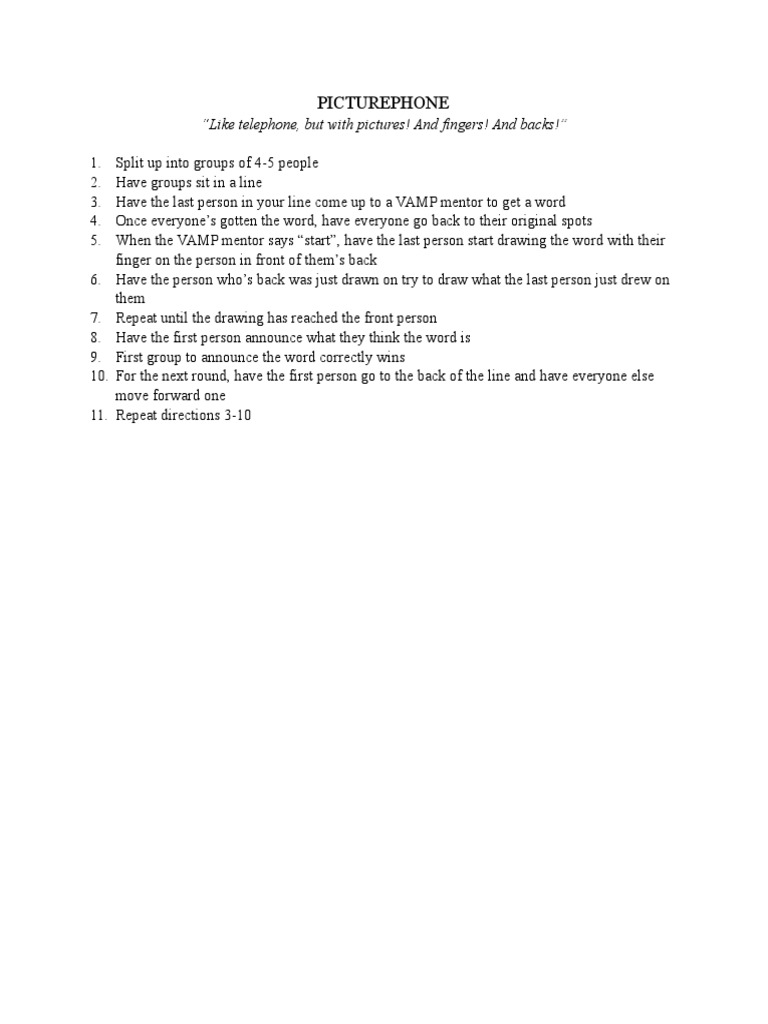 Picture Phone Directions | PDF