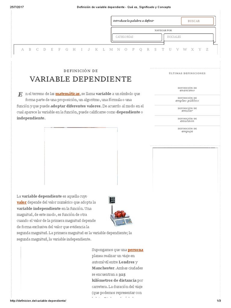 Definición de variable dependiente - Qué es, Significado y Concepto.pdf ...