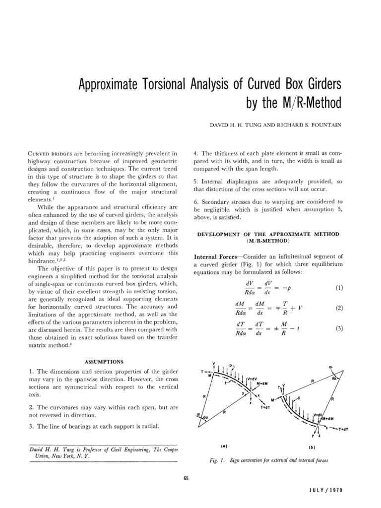 AISC Engineering Journal - Torsional Analysis of Curved Box Girders by ...