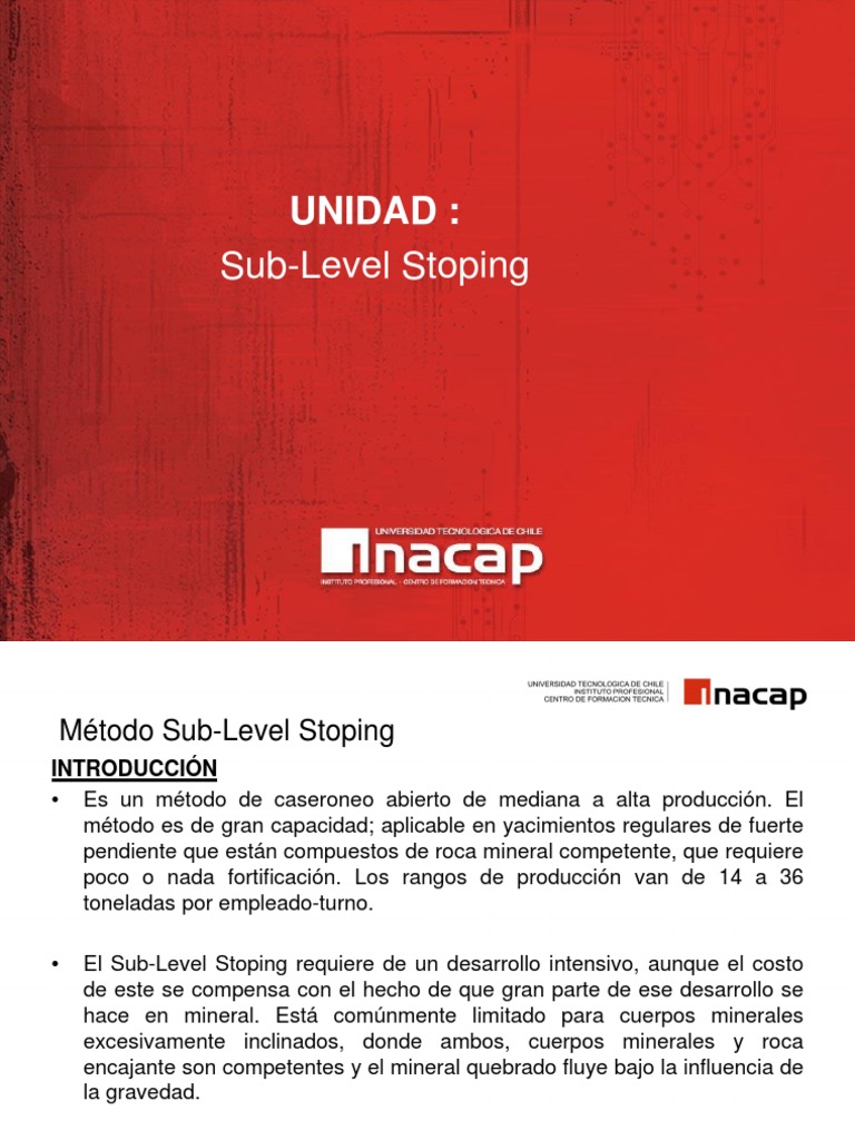 Metodo Sub Level Stoping Revisado | PDF | Minerales | Minería