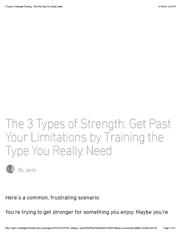 3 Types of Strength Training - Train The Type You Really Need PDF | PDF ...