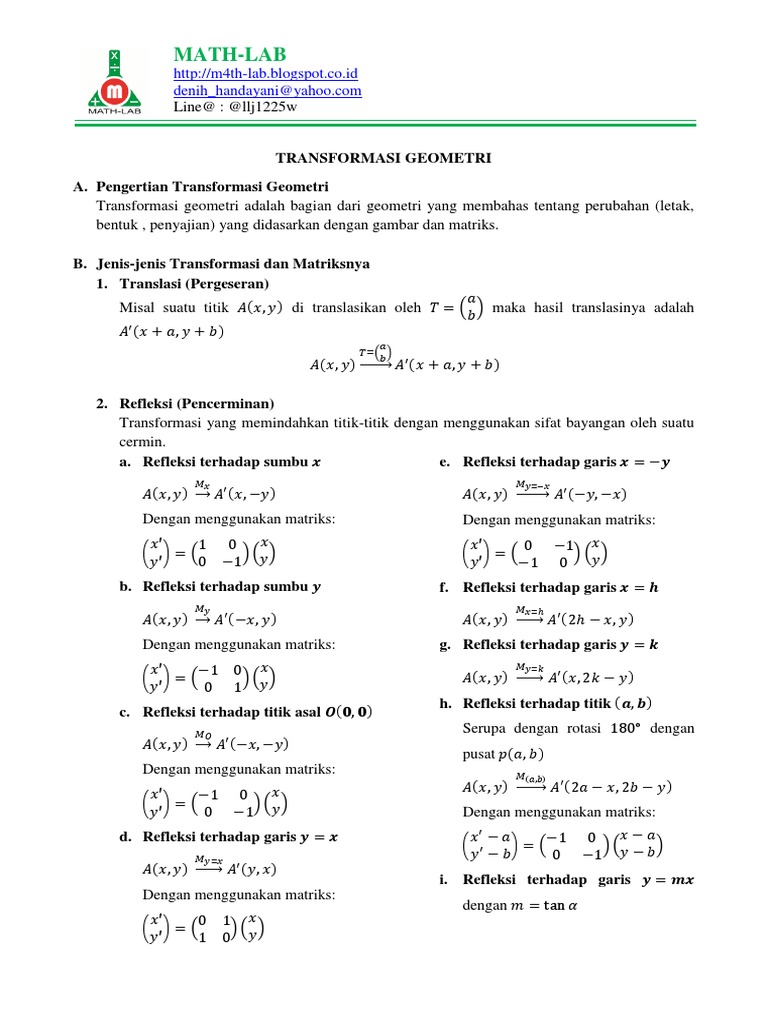 Transformasi Geometri (Mathlab Version) | PDF | Komputer