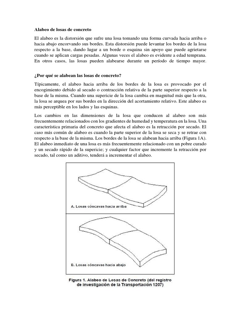 Alabeo de Losas de Concreto | Cemento | Hormigón