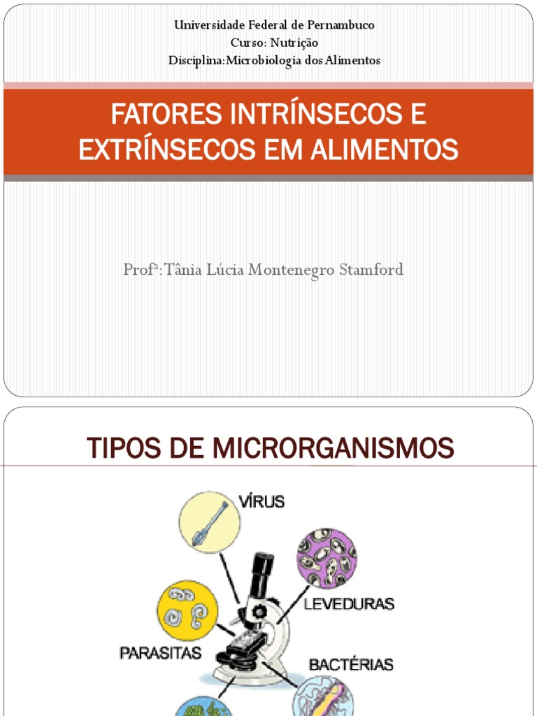 Fatores Intrínsecos e Extrínsecos Dos Alimentos | PDF | Microrganismo ...