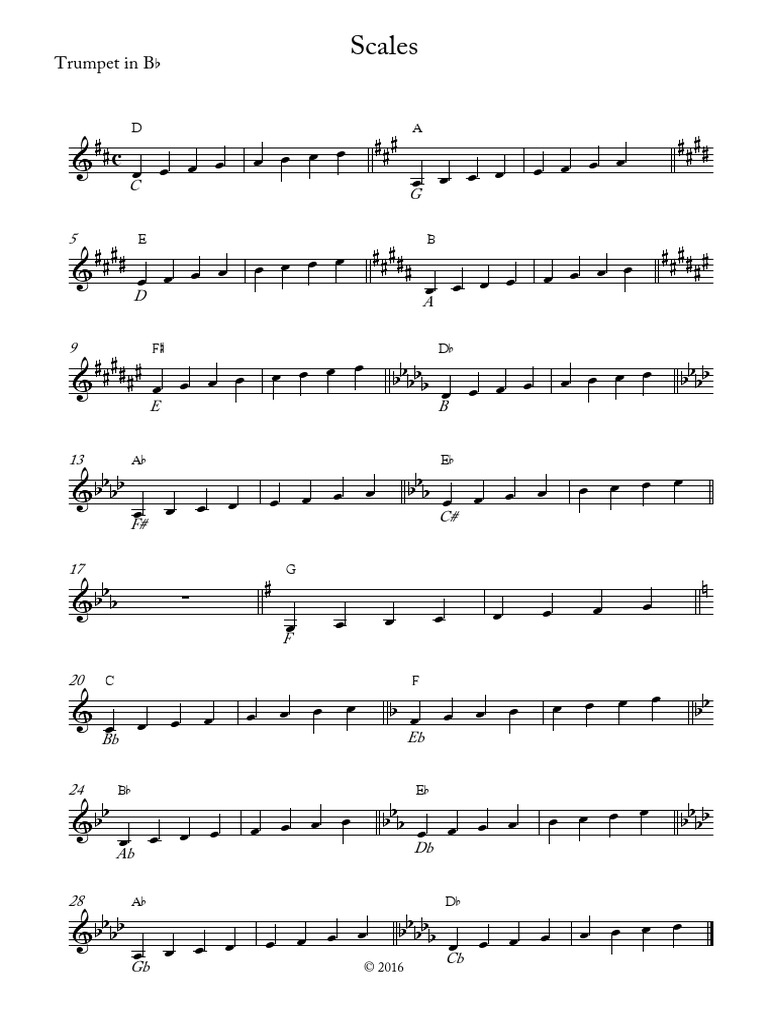 Scales Trumpet in BB | PDF