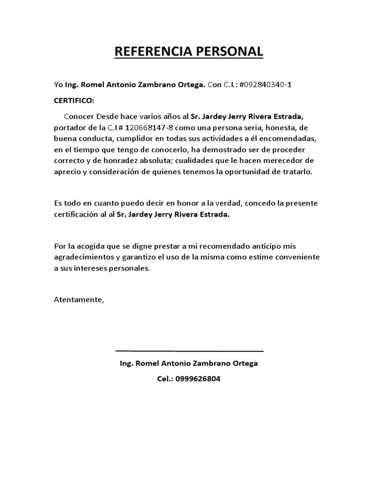 Referencia Personal | PDF