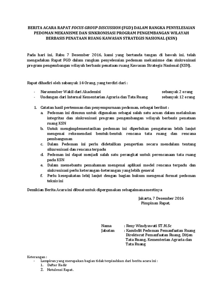 Berita Acara FGD | PDF
