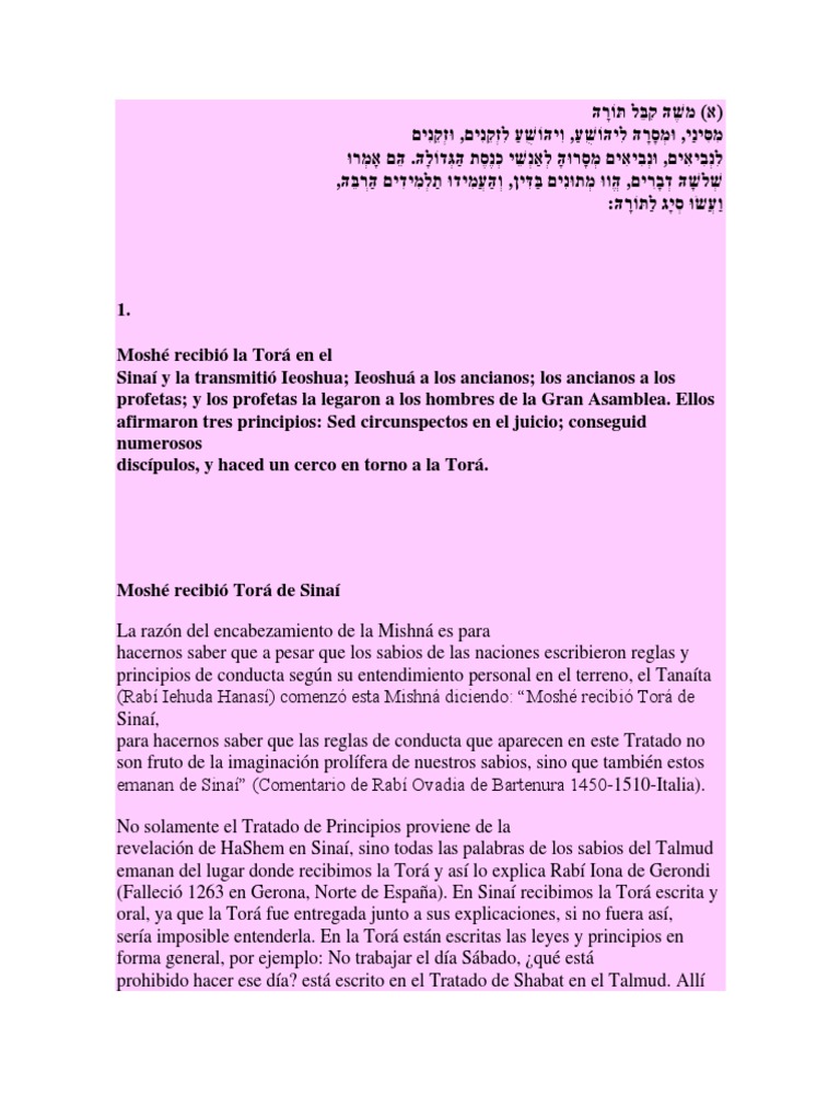 Pirke Avot Comentado | PDF | Tora | Shabat