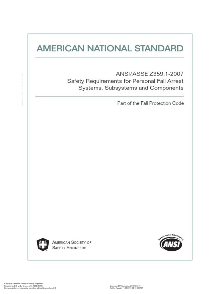 ANSI Z359.1 - 2007.pdf | Civil Law (Legal System) | Privacy