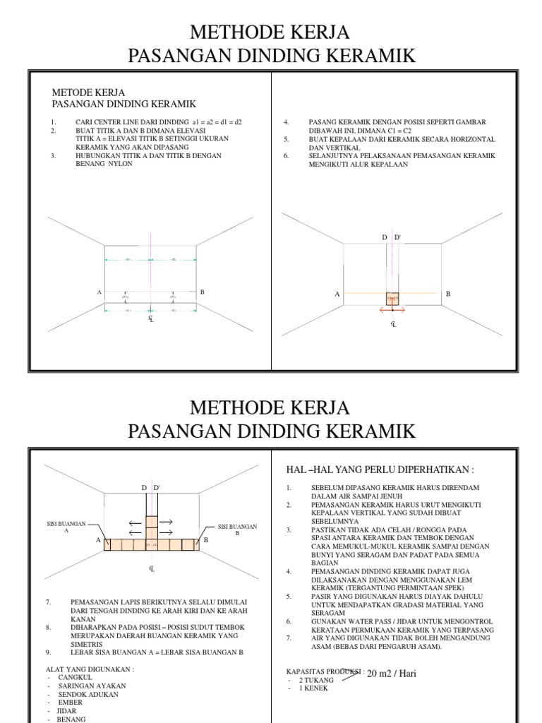 Metode Pasangan Diding Keramik | PDF