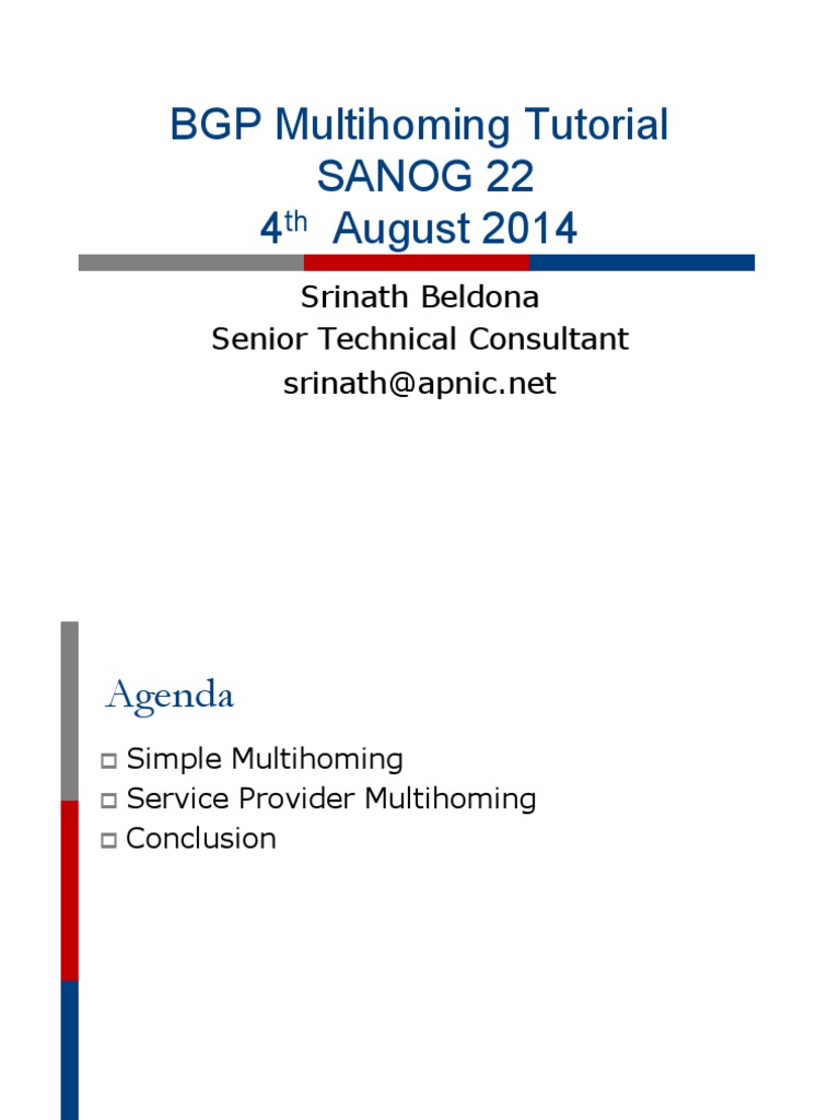 Tutorial BGP Multihoming Techniques SANOG24 | PDF | Router (Computing) | Ip Address