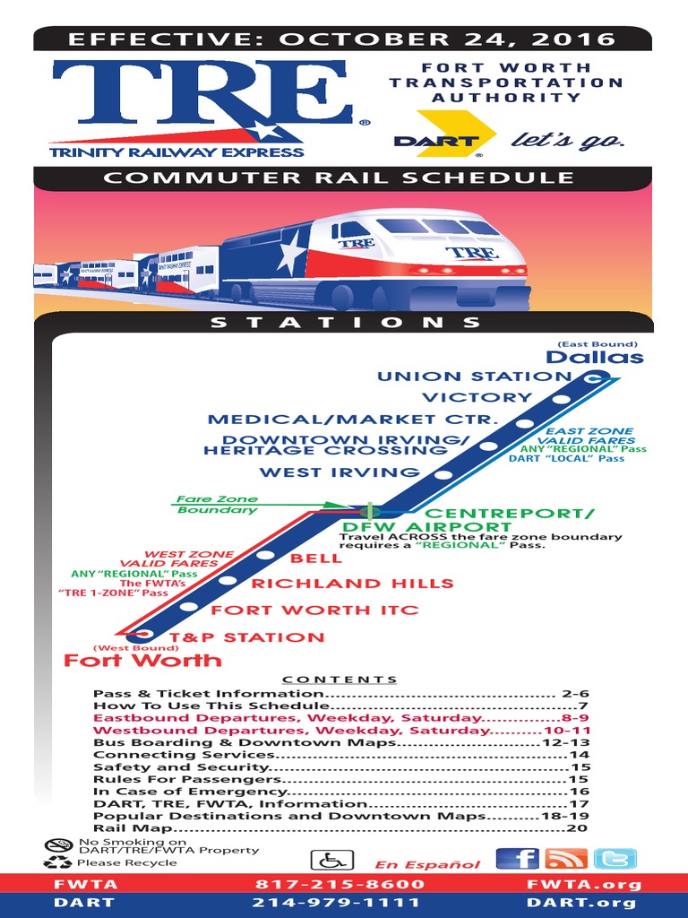 Effective: October 24, 2016: Commuter Rail Schedule | PDF | Dallas ...