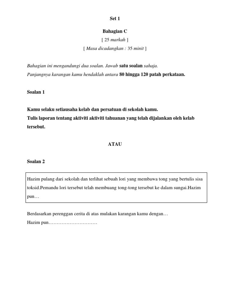 Penulisan Bahagian C Bahagian C Pdf Pdf