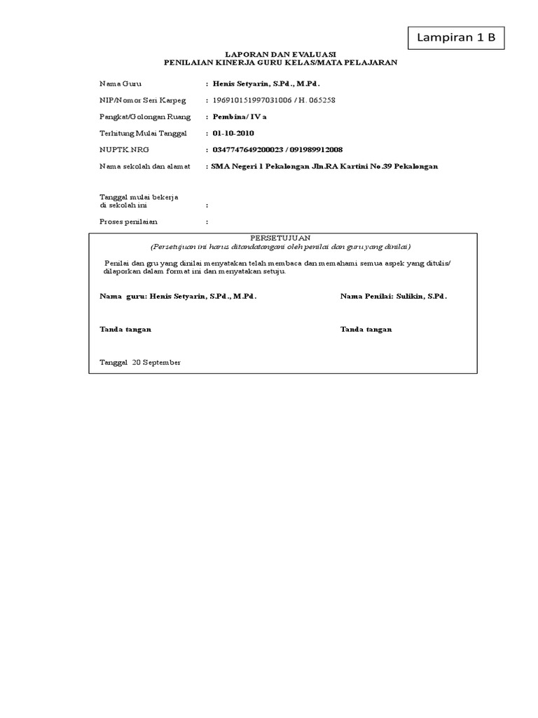 Blanko PKG Lampiran 1b 1c 1 D | PDF