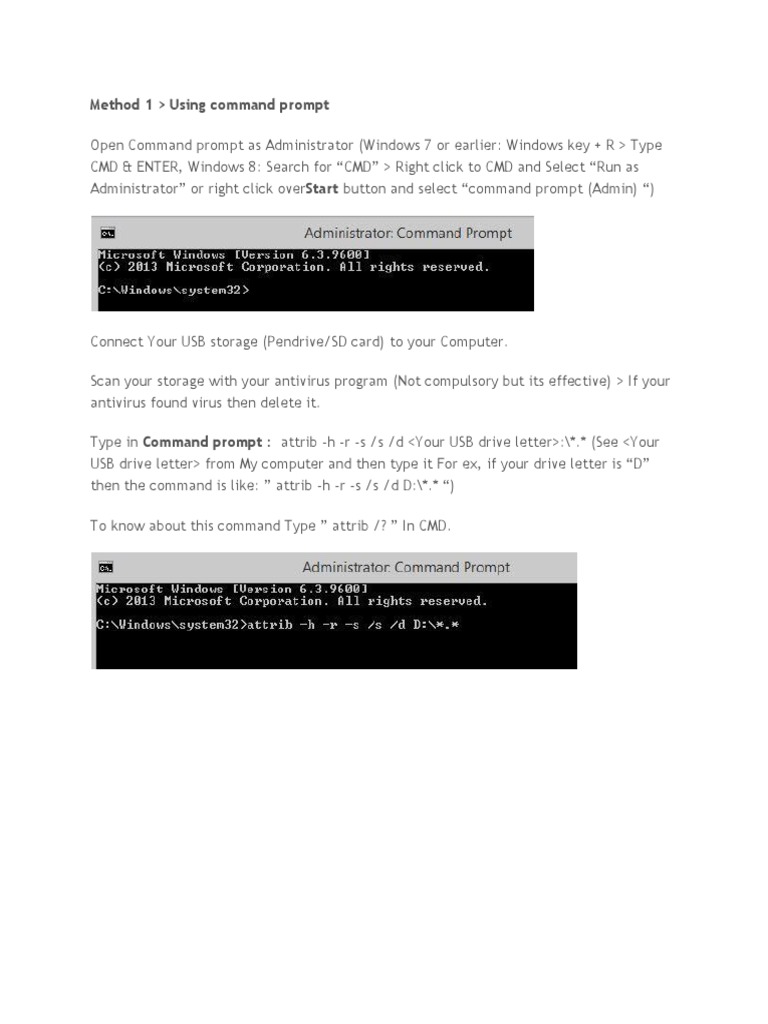 Method 1 Using Command Prompt | PDF