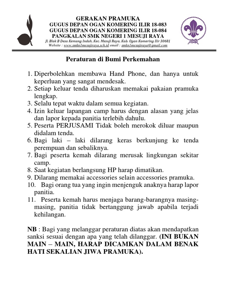 Kop Surat Gugus Depan Pramuka | PDF
