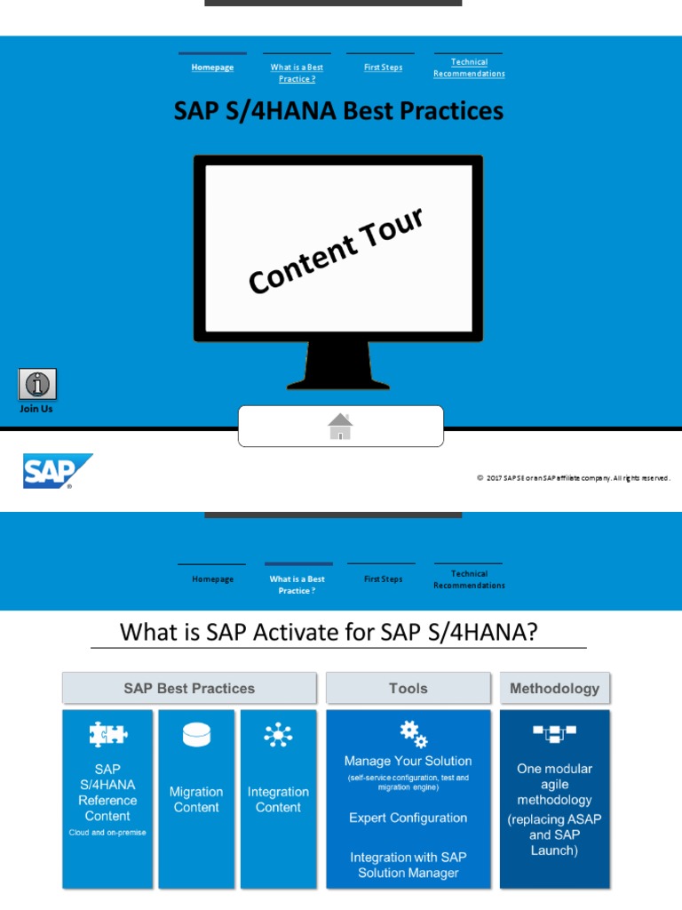 S4HANA Best Practices Content Tour | PDF | Sap Se | Implementation