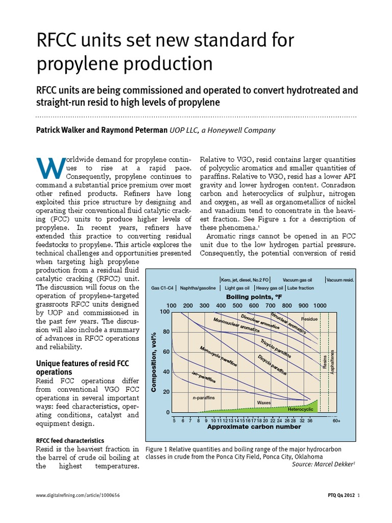 RFCC Units Set New Standard For Propylene Production | PDF | Cracking ...