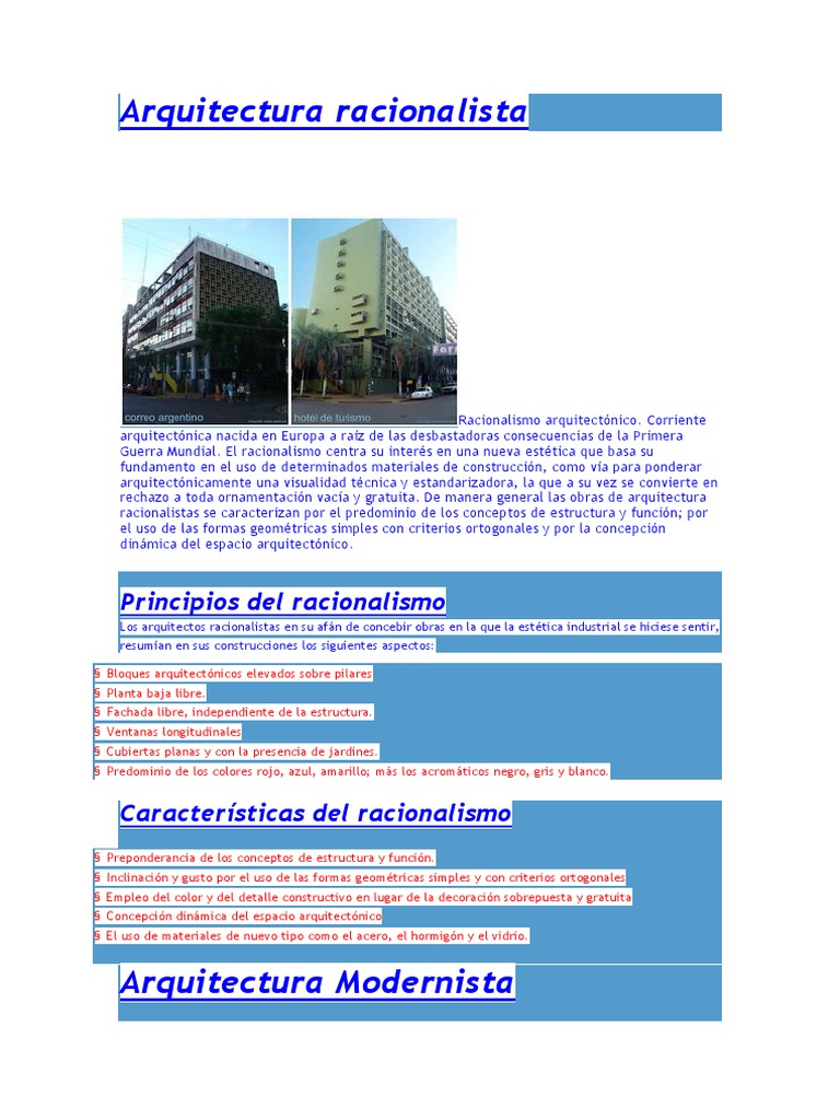 Arquitectura Racionalista | PDF | Expresionismo | Medios de arte