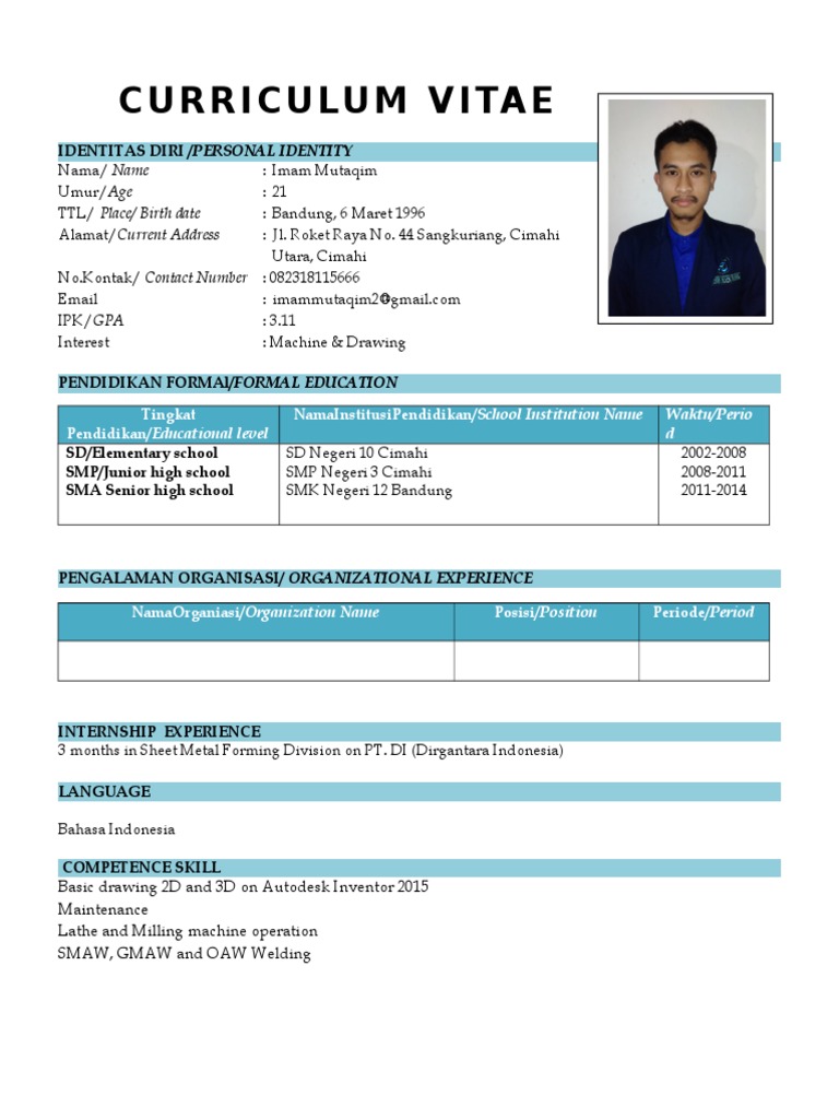 Curriculum Vitae (CV) PKL | PDF
