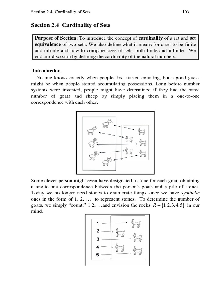 Section 2.4 Cardinality of Sets | PDF | Infinity | Function (Mathematics)