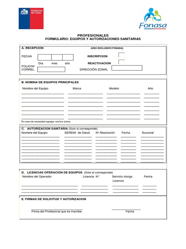 Formulario #2B Equipos y Autorizaciones Sanitarias PDF | PDF | Business
