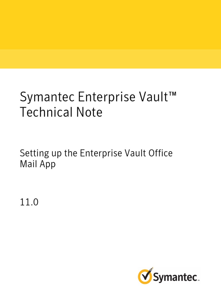 Setting Up The Enterprise Vault Office Mail App 11.0 | PDF | Microsoft ...