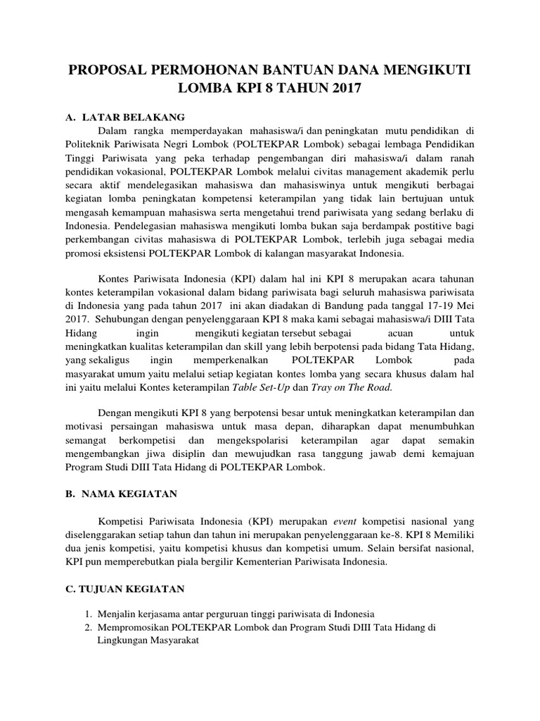 Proposal Kpi 8 | PDF