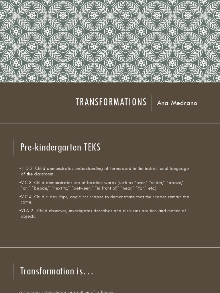 Transformations | PDF | Shape | Rotation