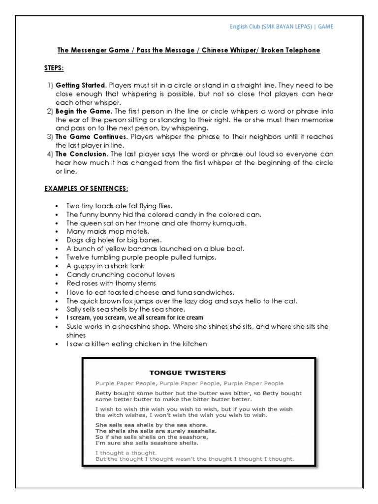 Broken Telephone Game | PDF